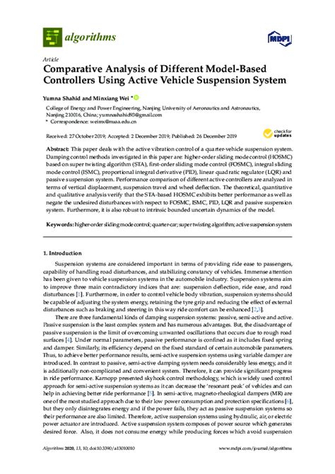 pdf comparative analysis of different model based controllers using