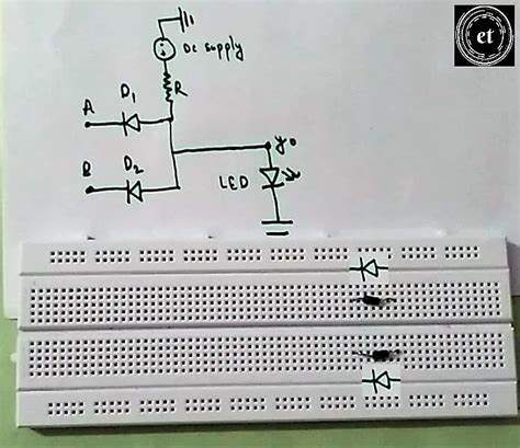 And Gate Using Diodes On Breadboard Arduino Books Diodes Circuit Diagram