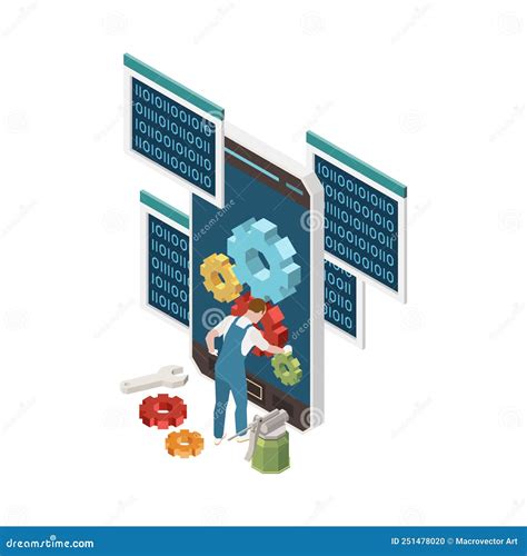 Code Gear Programming Composition Stock Vector Illustration Of Diagnostics Help