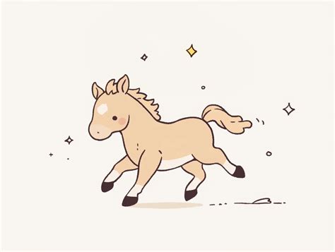 きらめく子馬が駆ける走る馬｜イラスト・フリー素材なら「シンテリ」