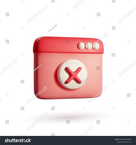 3d Decline X Cross Icon Realistic Stock Vector Royalty Free 2194044885 Shutterstock