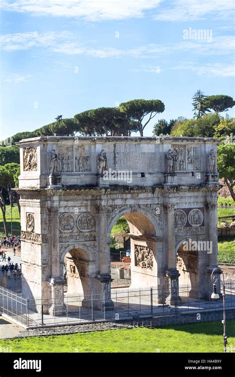 Arch Of Constantine Near Colosseum In Rome Italy Vertical Shot Stock Photo Royalty Free Image