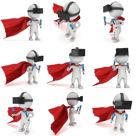 Premium Photo Virtual Reality Glasses Headset And Superhero