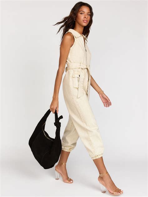Gilli Sleeveless Zip Front Denim Jumpsuit Brands We Love New York