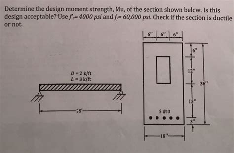 Solved Determine The Design Moment Strength Mu Of The Chegg
