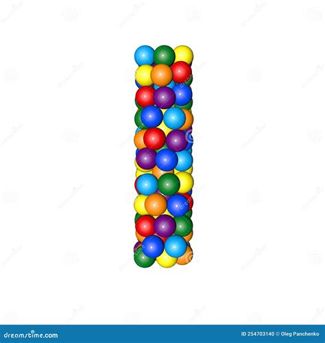 Symbol From Balls Of Rainbow Colors Letter L Stock Vector