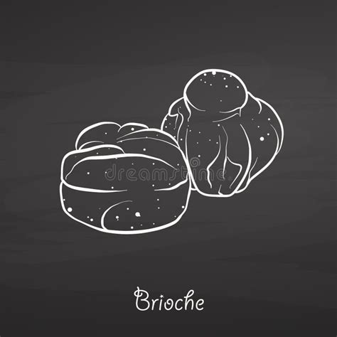 Bosquejo De La Comida Del Bollo Del Bollo De Leche En La Pizarra