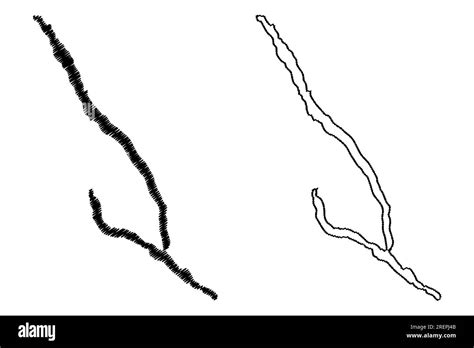 Lake Takla Canada North America Map Vector Illustration Scribble