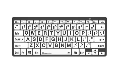 Logickeyboard Large Print Bluetooth Mini Keyboard Windows Sterling