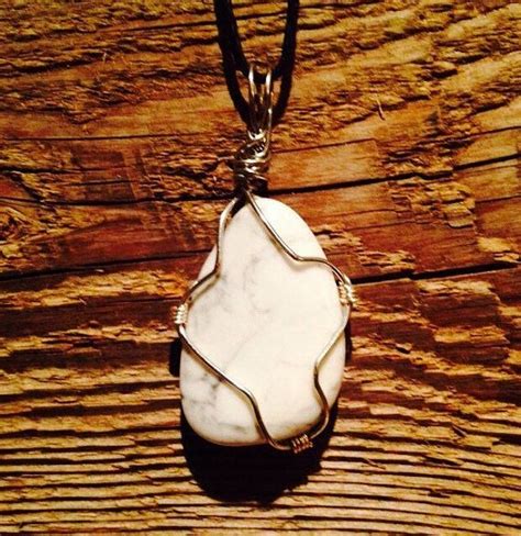 Wire Wrapped White Howlite Beachy Necklace Etsy Beachy Necklace