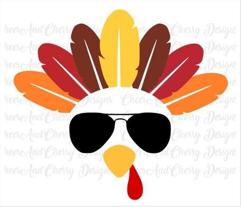 Turkey With Glasses Svg Turkey Face Svg For Cricut Silhouette Iron On