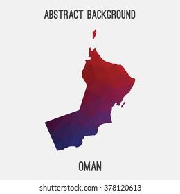 Oman Map Geometric Polygonal Styleabstract Tessellationmodern Stock