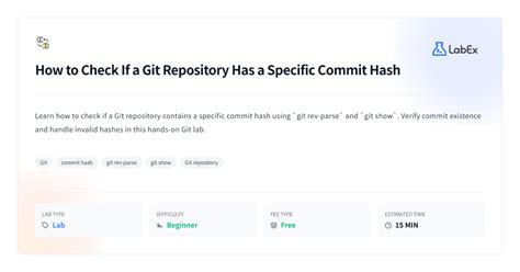 How To Check If A Git Repository Has A Specific Commit Hash Labex