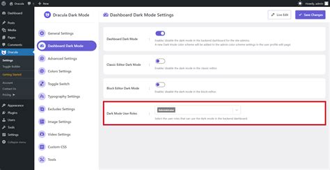 How To Enable Admin Dashboard Dark Mode