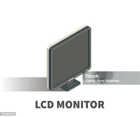 모니터 아이콘 벡터 기호 흰색 배경에 고립 된 아이소메트릭 3d 스타일 0명에 대한 스톡 벡터 아트 및 기타 이미지 0명 3차원 형태 Lcd Istock