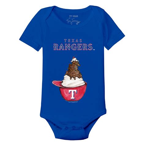 Texas Rangers Sundae Helmet Short Sleeve Snapper Tiny Turnip