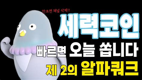 알파쿼크 놓치신 분들 세력코인만 보세요 오늘 하락분 다 씹어먹습니다 Youtube