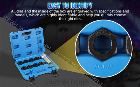 Amazon.com: Axle Spindle Thread Chaser Set Repair/Clean Thread Chaser Set with Metric M20 M22 ...