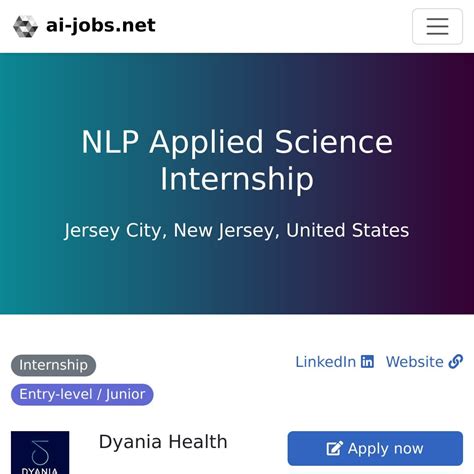 Hiring Internship Nlp Applied Science Internship In Jersey City New Jersey United States