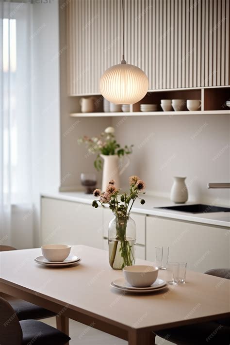 현대적인 인테리어 장식과 가구를 갖춘 현대적인 주방 Ai 생성 이미지