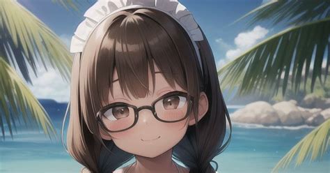 ロリ 茶髪ミディアムヘアー三つ編み巨乳メガネメイドロリ 炉利娘舐舐真君のイラスト Pixiv