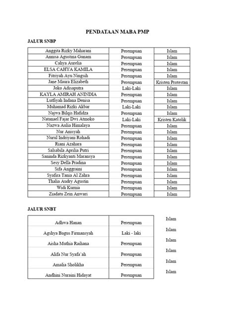 Pendataan Maba Pmp Pdf