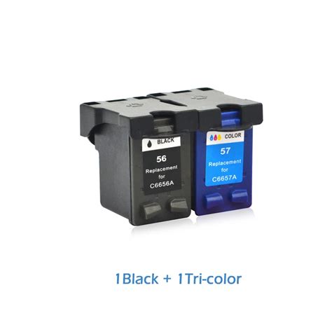2Pcs Compatible Ink Cartridges for HP 56 57 Photosmart 7550 7660 7660v ...
