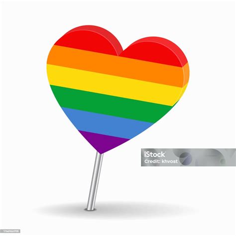 Lgbt 프라이드 깃발 하트 모양지도 포인터 레이아웃입니다 벡터 일러스트 레이 션입니다 Lgbtqia 문화에 대한 스톡 벡터