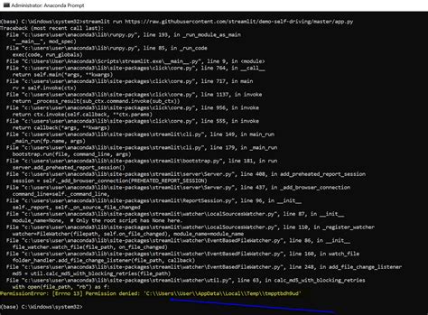 Permission Errors When Running Demo Self Driving 🎈 Using Streamlit