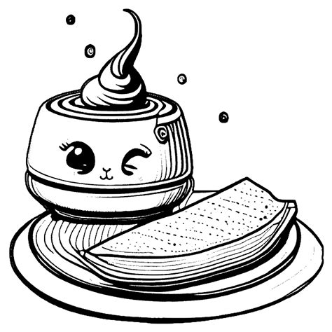 Kawaii Food Coloring Page · Creative Fabrica