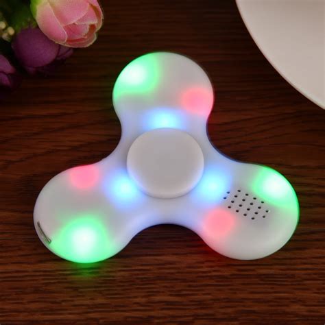 Buy MS Rechargeable White Bluetooth Fidget Spinner Speaker Led Light