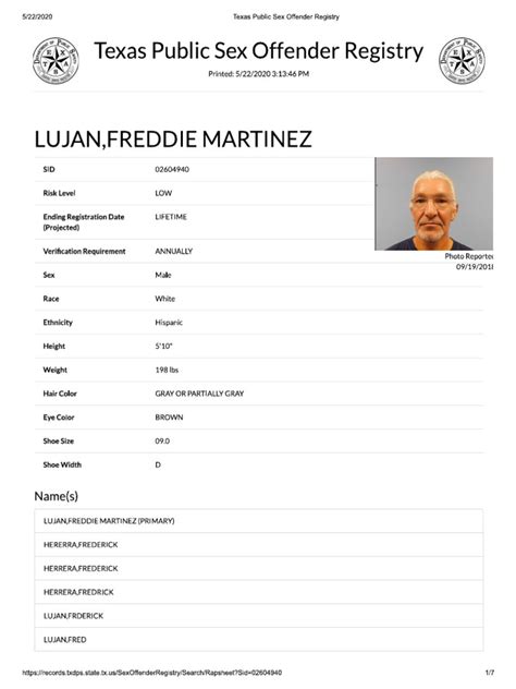 Fredrick Lujan Sex Offender Record Pdf