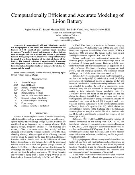 pdf computationally efficient and accurate modeling of li ion battery