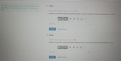Solved V Vector V Is 6 6 Units Long And Points Along The