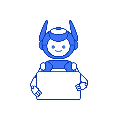 Robot Holding Blank Poster Banner Or Showing Information 28134328 Vector Art At Vecteezy