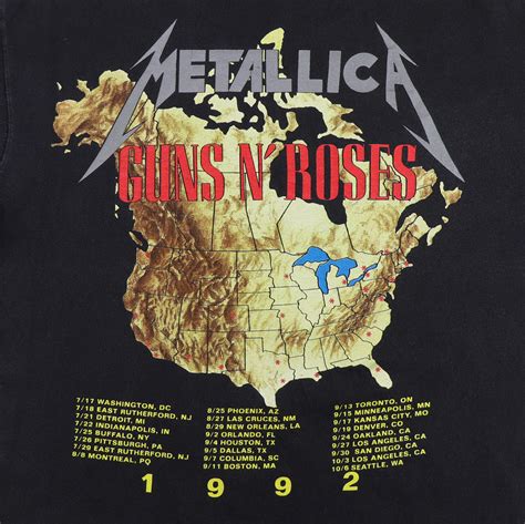 1992 Guns N Roses Metallica Tour Shirt Wyco Vintage