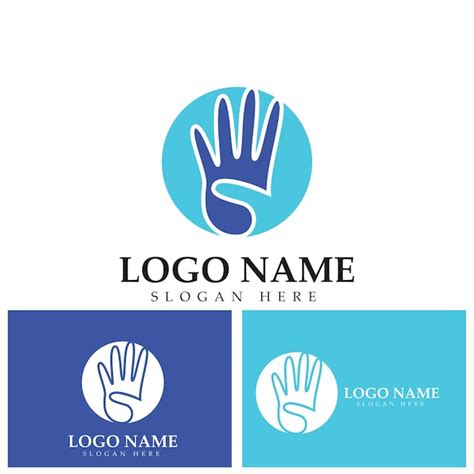 Ícone De Vetor De Logotipo De Gesto De Mão De Quatro Dedos Vetor Premium