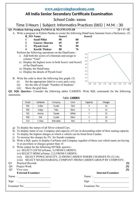 Cbse Class 12 Ip 065 Aissce Practical Examination Question Paper Download Word Document Anjeev