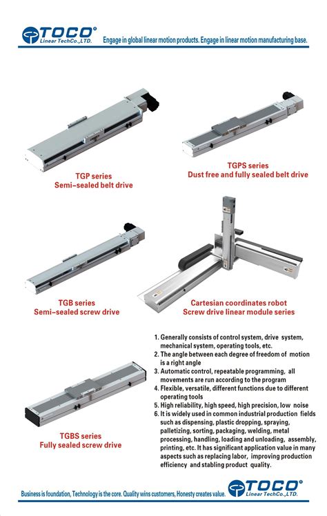 Toyo Same Dimension Ball Screw Drive Linear Actuator China Ball Screw Linear Guide Robot