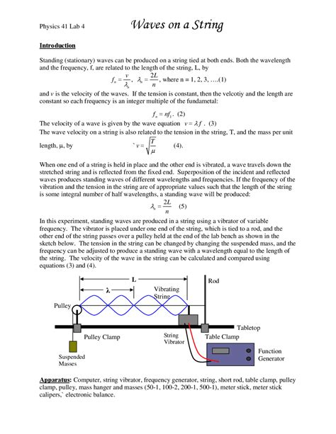 Physics 41 Lab 4: Waves on a String - Investigating Wave Properties and ...