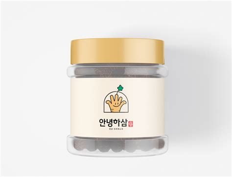 친근한 분위기의 인삼 로고 디자인