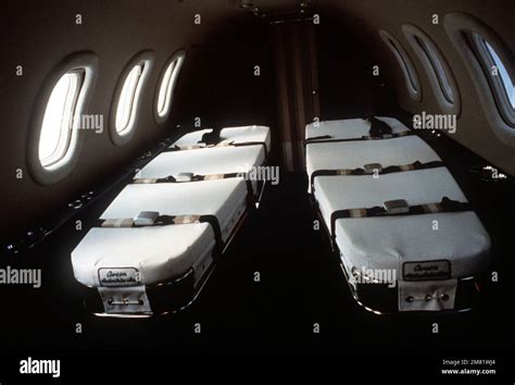 An Interior View Of A Military Airlift Command C 21a Learjet Aircraft