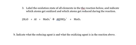 Solved Label The Oxidation State Of All Elements In The Chegg Com