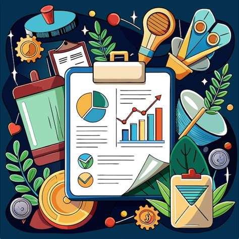 a collection of business and data analysis tools and symbols premium ai generated vector