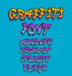 Graffity Alphabet Hand Drawn Grunge Font Vector Image