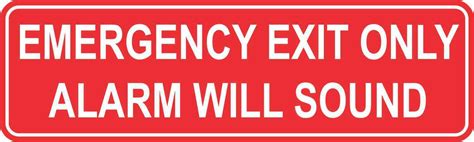 10in X 3in Emergency Exit Only Alarm Will Sound Permanent Vinyl Sticker