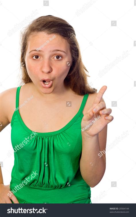 Cute Girl Wagging Her Finger And Disapproving Of Something White