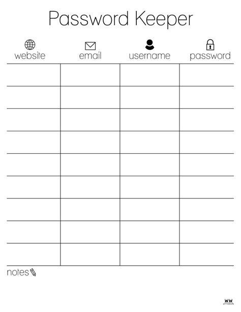 Password Logs And Trackers 25 Free Printables Printabulk