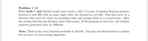 Problem 150 Write Both C And Matlab Scripts That