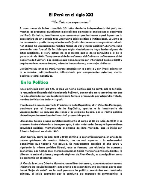 El Perú En El Siglo Xxi Pdf Perú Crisis Financiera De 2007 2008